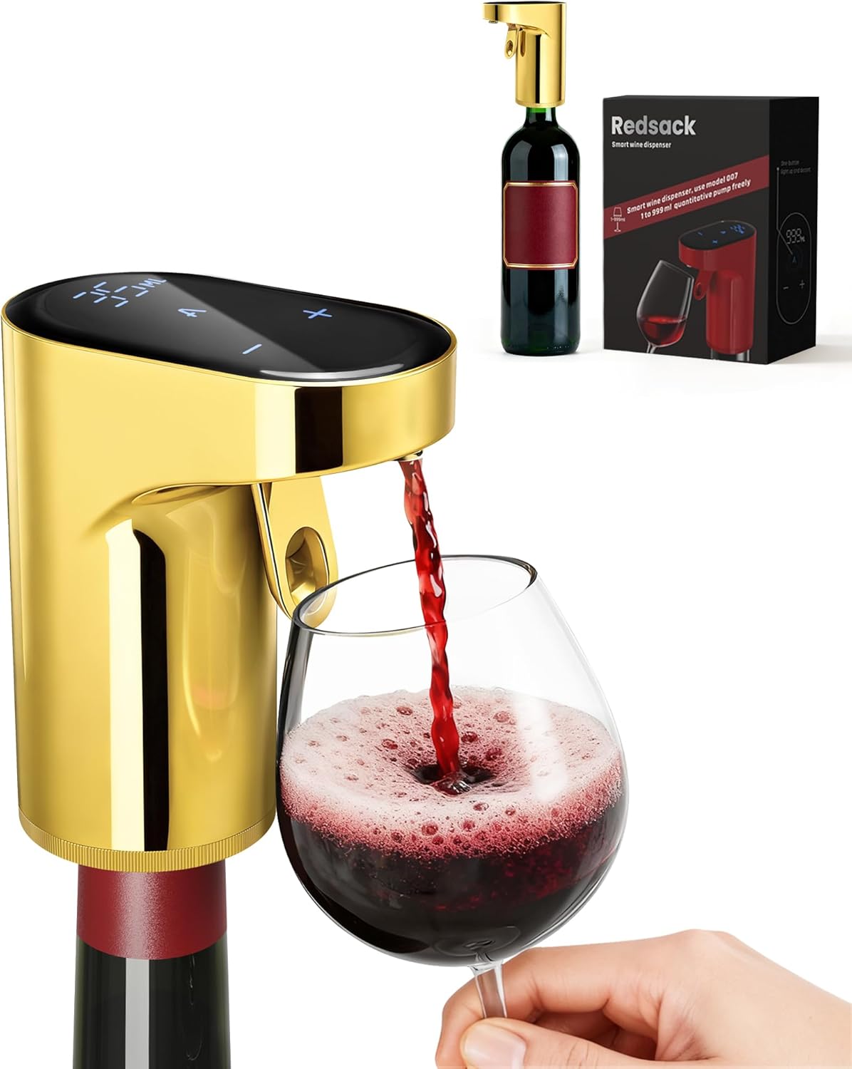 REDSACK Wine Dispenser WP-007 GOLD | Premium Electric Wine Aerator ...
